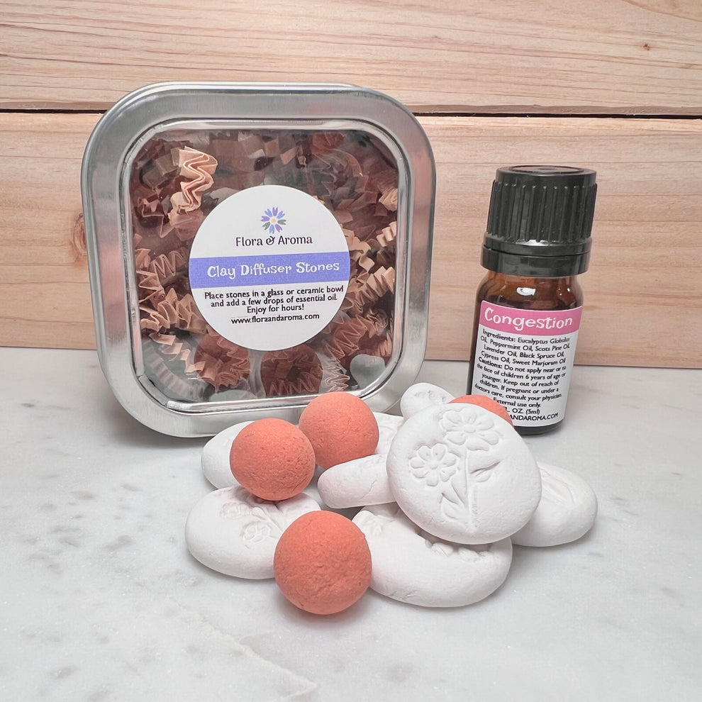 Congestion Clay Diffuser Stones – Flora and Aroma